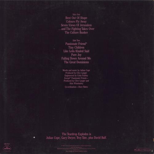 The Teardrop Explodes Wilder US vinyl LP album (LP record) (789479)