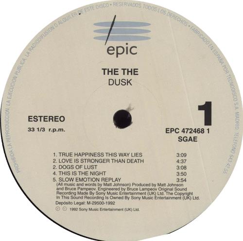 The The Dusk Spanish vinyl LP album (LP record) (709820)