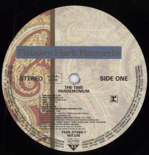 The Time Pandemonium German vinyl LP album (LP record) (177534)