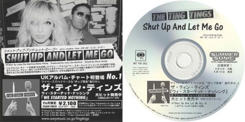 The Ting Tings Shut Up And Let Me Go Japanese Promo CD-R acetate (453220)