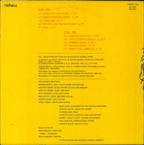 The Twinkle Brothers Me No You - You No Me UK vinyl LP album (LP record ...