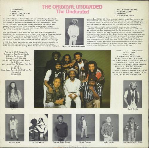 The Undivided The Original Undivided UK vinyl LP album (LP record) (793623)