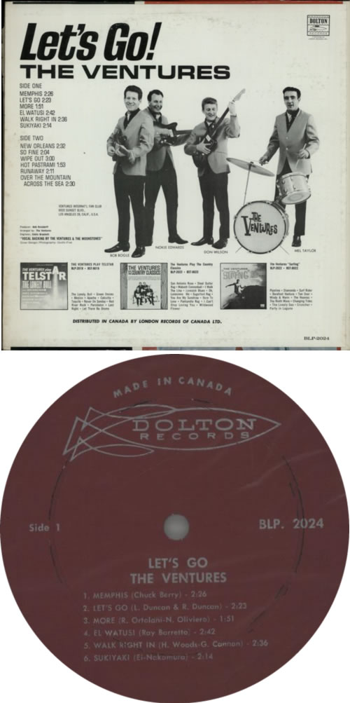 The Ventures Let's Go Canadian vinyl LP album (LP record) (611061)
