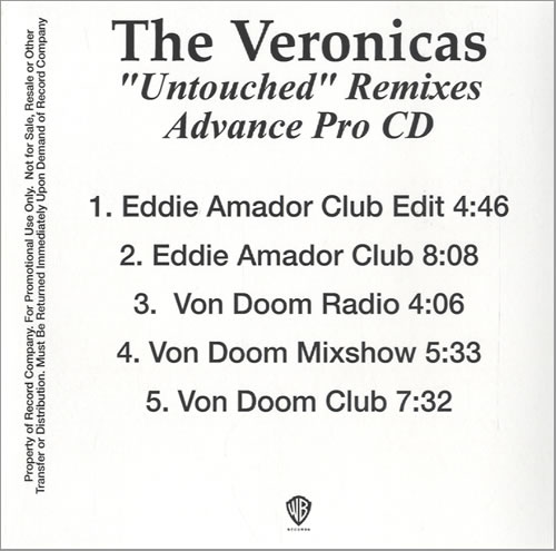 The Veronicas Untouched Remixes US Promo 2 CD album set (Double CD ...