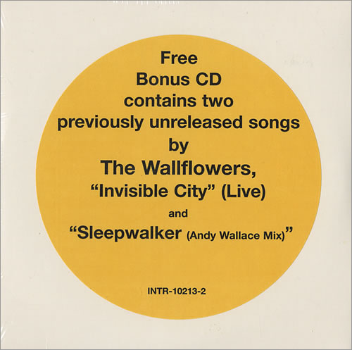 The Wallflowers Invisible City - Live US Promo CD single (CD5 / 5 ...