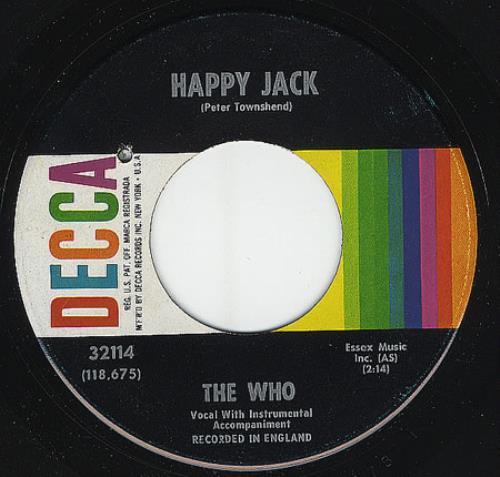 The Who Happy Jack US 7" vinyl single (7 inch record / 45) (333271)