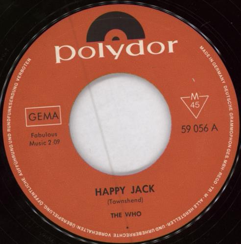 The Who Happy Jack German 7" vinyl single (7 inch record / 45) (83349)