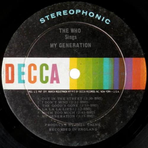 The Who My Generation US vinyl LP album (LP record) (460214)