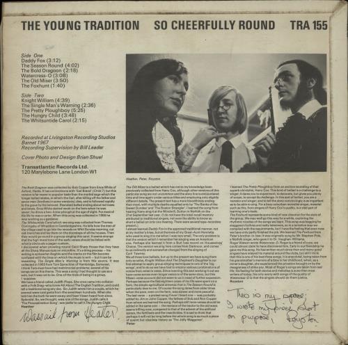 The Young Tradition So Cheerfully Round - Autographed UK vinyl LP album ...