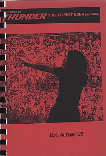 Thunder The Best Of Thunder UK Promo book (378018) TOUR ITINERARY