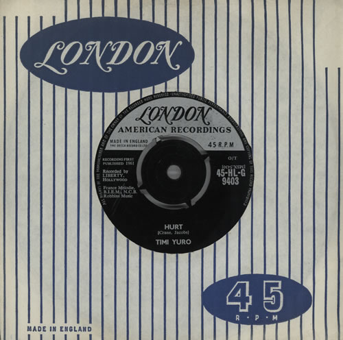Timi Yuro Hurt UK 7" vinyl single (7 inch record / 45) (571031)
