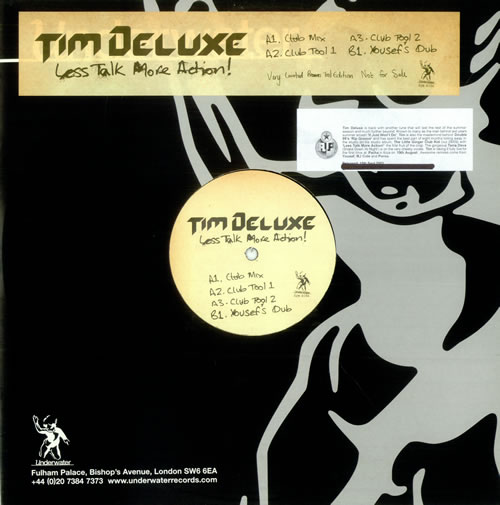 Tim Deluxe Less Talk More Action! UK Promo 12" vinyl single (12 inch ...