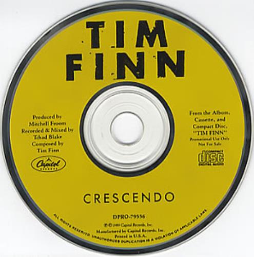 Tim Finn Crescendo US Promo CD single (CD5 / 5") (129075)