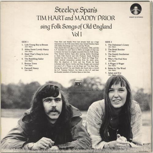 Tim Hart & Maddy Prior Folk Songs Of Olde England Volume I UK vinyl LP ...