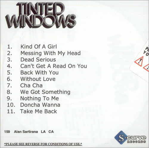 Tinted Windows Tinted Windows US Promo CD-R acetate (501266)