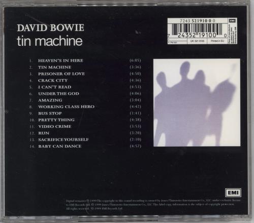 Tin Machine Tin Machine UK CD album (CDLP) (768163)