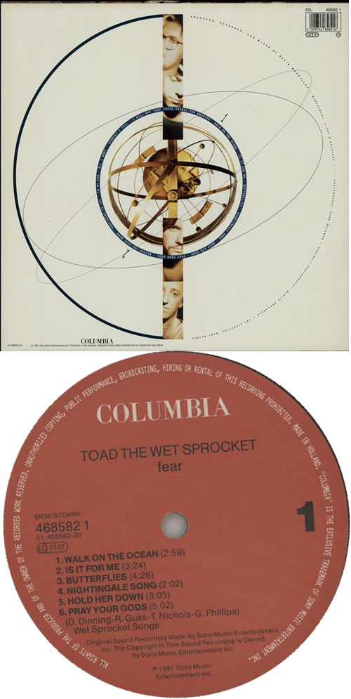 Toad The Wet Sprocket Fear Dutch vinyl LP album (LP record) (616593)