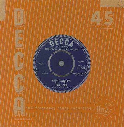Toby Twirl Harry Faversham UK Promo 7" vinyl single (7 inch record / 45 ...