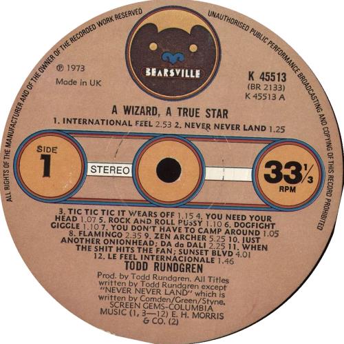 Todd Rundgren A Wizard A True Star UK vinyl LP album (LP record) (712384)