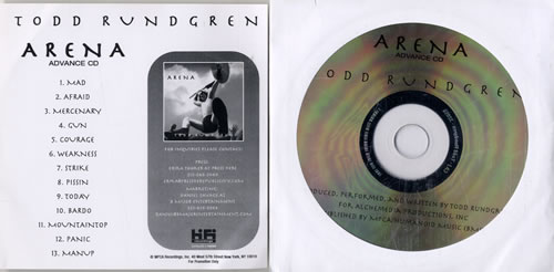 Todd Rundgren Arena US Promo CD album (CDLP) (476606)