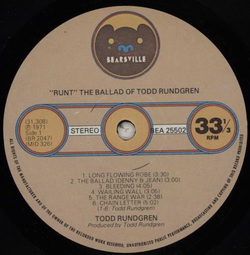 Todd Rundgren Runt - The Ballad Of Todd Rundgren Dutch vinyl LP album ...