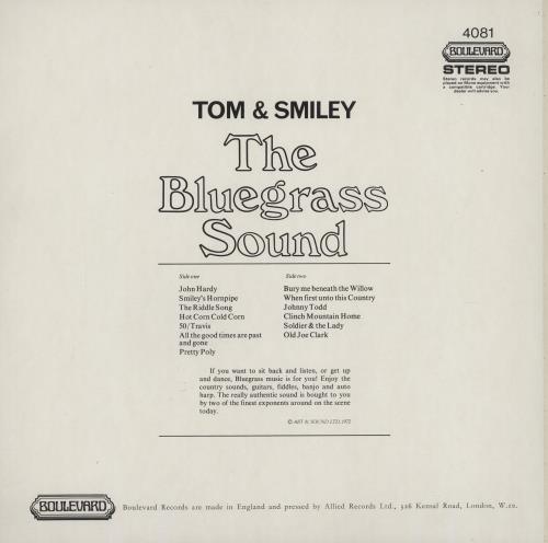 Tom & Smiley The Bluegrass Sound UK vinyl LP album (LP record) (762573)