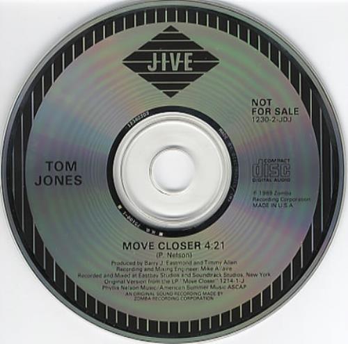 Tom Jones Move Closer US Promo CD single (CD5 / 5") (69630)