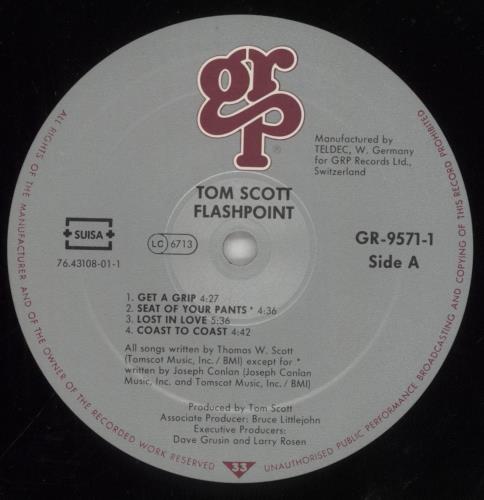 Tom Scott Flashpoint German vinyl LP album (LP record) (860091)