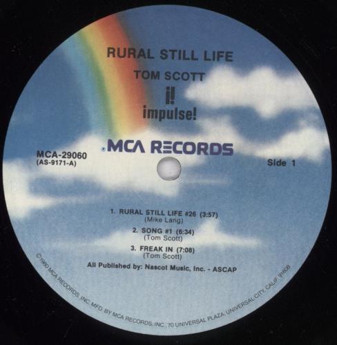 Tom Scott Rural Still Life US vinyl LP album (LP record) (834165)