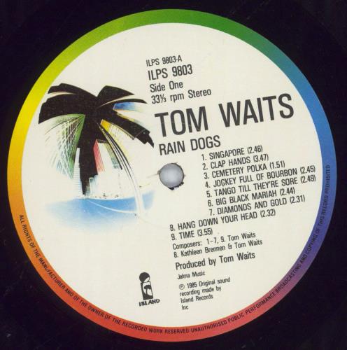 Tom Waits Rain Dogs - EX UK vinyl LP album (LP record) (590665)