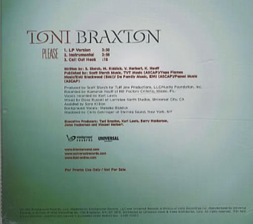 Toni Braxton Please US Promo CD single (CD5 / 5") (339621)