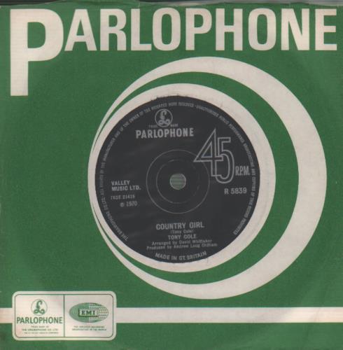 Tony Cole Country Girl UK 7" vinyl single (7 inch record / 45) (644666)