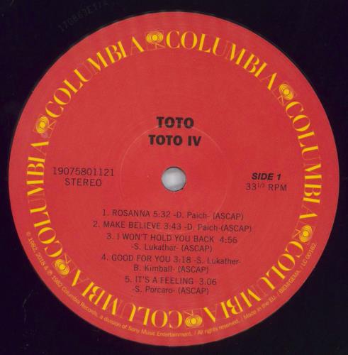 Toto Toto IV - 180g UK vinyl LP album (LP record) (827172)