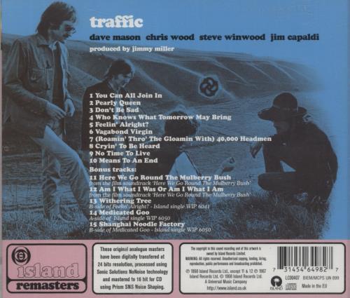 Traffic Traffic UK CD album (CDLP) (748024)