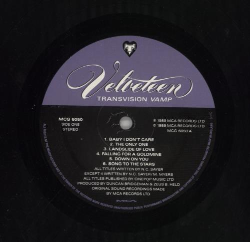 Transvision Vamp Velveteen - Stickered UK vinyl LP album (LP record ...