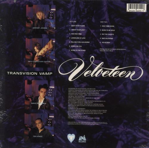 Transvision Vamp Velveteen US vinyl LP album (LP record) (781813)
