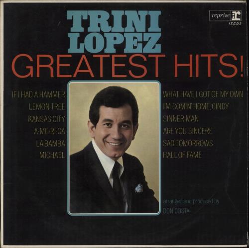 Trini Lopez Greatest Hits! US vinyl LP album (LP record) (748130)