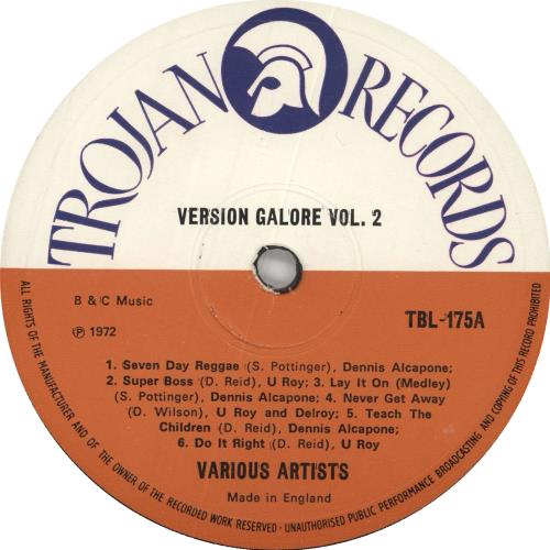Trojan Records Version Galore Vol. 2 UK vinyl LP album (LP record) (727301)