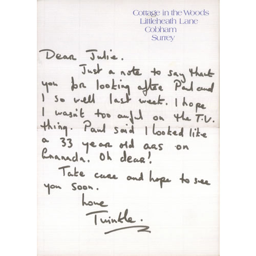 Twinkle Hand Written Letter UK memorabilia (532718) LETTER