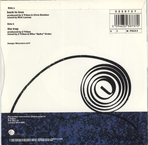 Two Tribes Back To Love UK 7" vinyl single (7 inch record / 45) (775509)