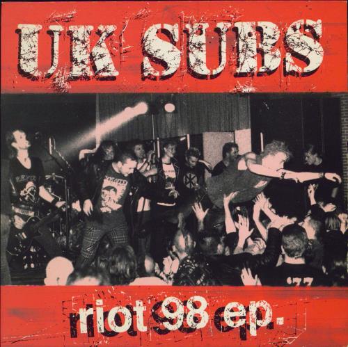 U.K. Subs Riot 98 EP - Red vinyl UK 7" vinyl single (7 inch record / 45) (780748)