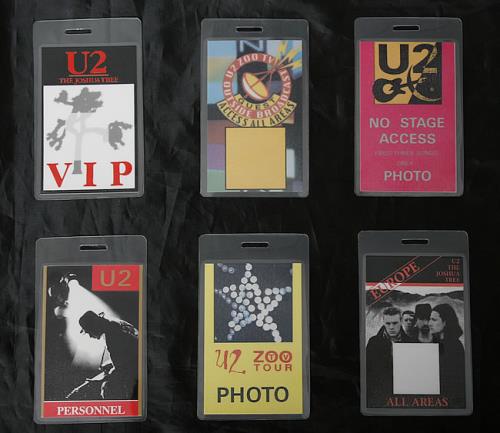 U2 Collection Of Tour Pass Laminates US Promo tour pass (466123) TOUR ...