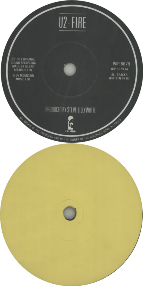 U2 Fire - Single sided UK Promo 7" vinyl single (7 inch record / 45 ...