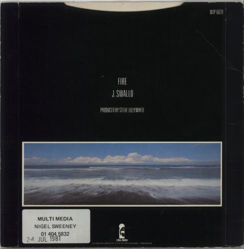 U2 Fire - Single sided UK Promo 7" vinyl single (7 inch record / 45 ...