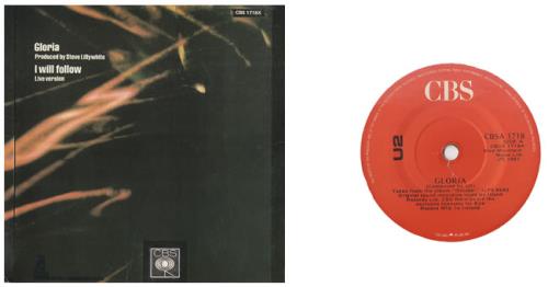U2 Gloria - mispressed sleeve Irish 7" vinyl single (7 inch record / 45 ...