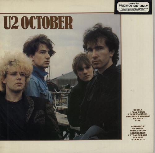 U2 October - Promo Stickered Sleeve US vinyl LP album (LP record) (222892)