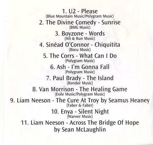 U2 Please - on Across The Bridge Of Hope sampler UK Promo CD album ...