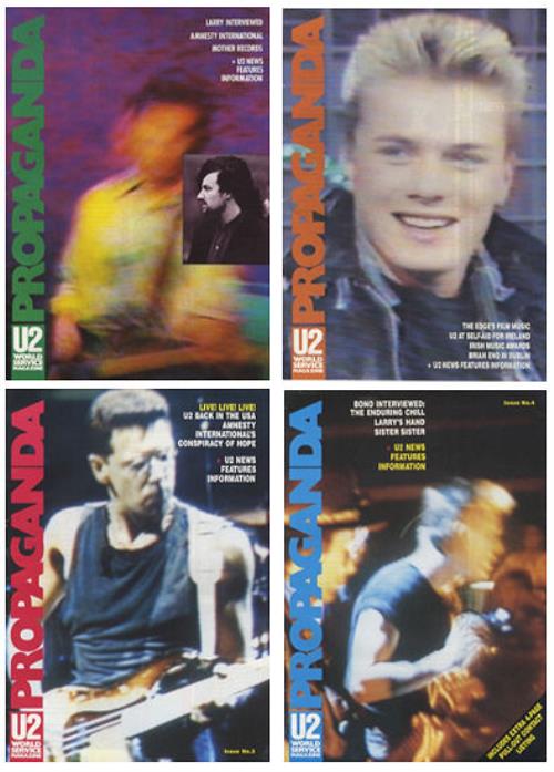 U2 Propaganda - Issue Nos. 1-4 UK fanzine (439154) FOUR FANZINES