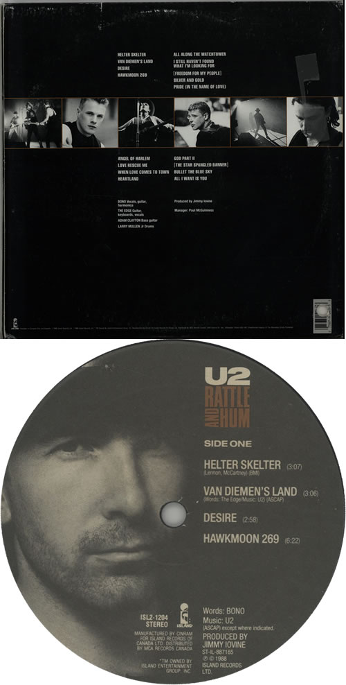 U2 Rattle And Hum - Brown vinyl Canadian 2-LP vinyl record set (Double ...