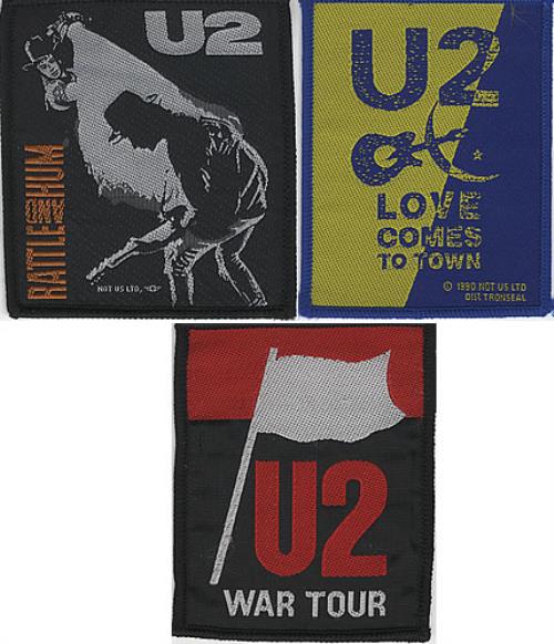 U2 Set Of 3 Sew-On UK memorabilia (373519) SEW-ON PATCHES